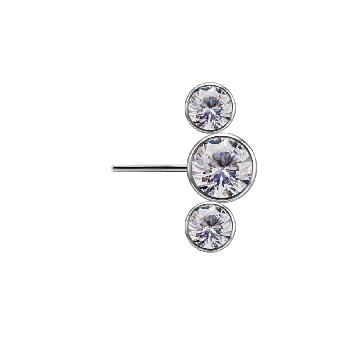 Threadless Titanium Forward Facing Gem Cluster Curve – Steelhybrid