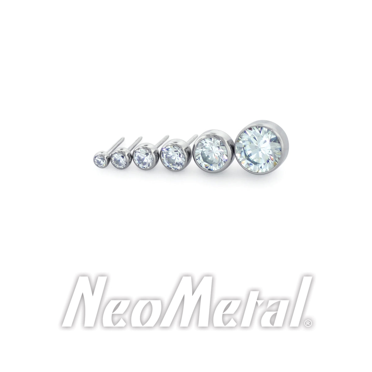 NeoMetal Threadless Titanium Bezel Set Zirconia Gem End – Steelhybrid